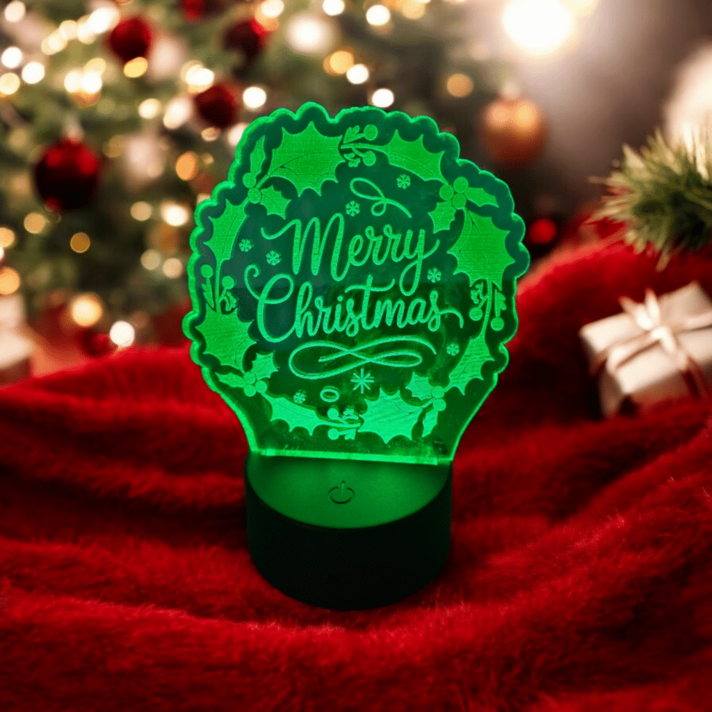 Victorian Wreath LED Light-Up Sign: Cursive Merry Christmas with ...